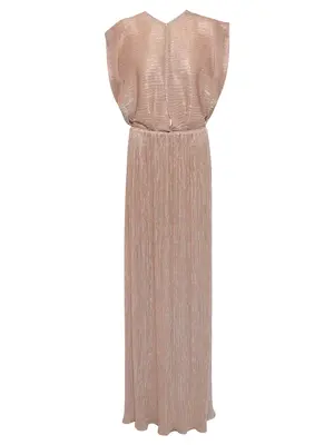 Costarellos Metallic Pleated Gown - Pink