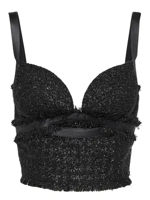 Versace Bouclé Bustier - Black