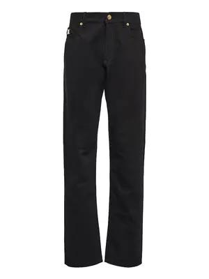 Versace Embellished Mid-rise Straight Jeans - Black