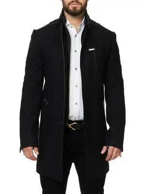 MACEOO Captain Wool-blend Coat - Black