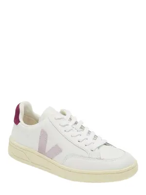 VEJA Veja V-12 Leather Sneakers Extra-white Parme Magenta
