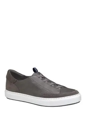 Johnston & Murphy Anson Stretch Water Resistant Sneaker - Gray English Suede/sheepskin