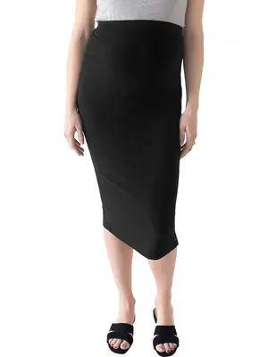 KINDRED BRAVELY Ribbed Maternity Skirt Black