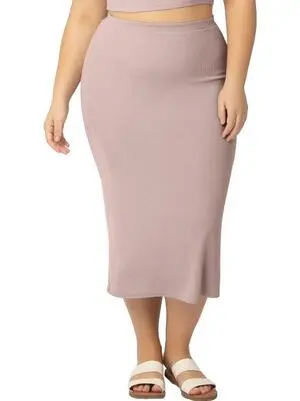 KINDRED BRAVELY Ribbed Maternity Skirt Lilac Stone