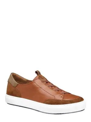 JOHNSTON & MURPHY COLLECTION Lace-to-toe Sneakers - Cognac Sheepskin/ Suede