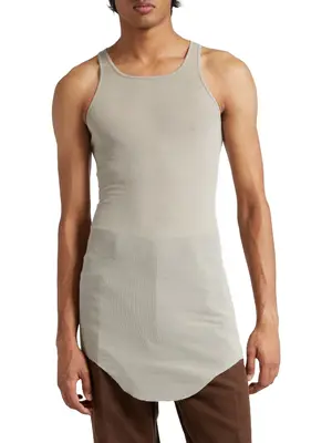 Rick Owens Rib Long Tank - Pearl