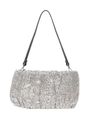 Staud Beaded Bean Bag Silver/silver