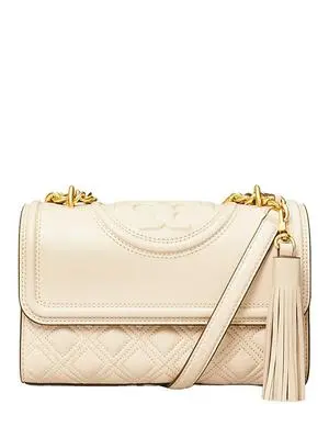 Tory Burch Fleming Small Quilted Leather Convertible Shoulder Bag New Cream