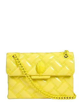 Kurt Geiger Kurt Geiger London Mini Kensington Drench Leather Crossbody Yellow