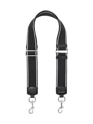 Marc Jacobs Logo Dtm Webbing Strap - Black/silver