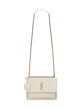 Saint Laurent Sunset Medium Shoulder Bag Blanc Vintage
