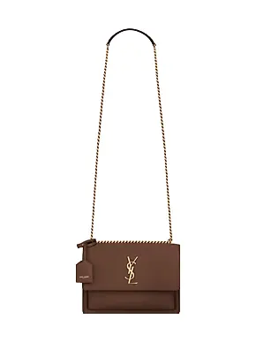 Saint Laurent Sunset Medium Shoulder Bag Dark Chocolate