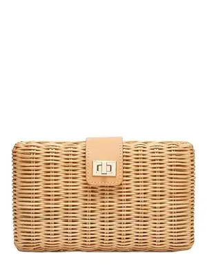 KAYU Wicker Clutch With Push Lock Closure