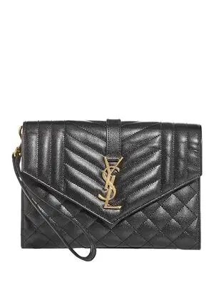 Saint Laurent Envelope Flap Pouch - Black