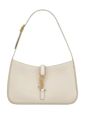 Saint Laurent Le 5 A 7 Hobo Shoulder Bag Crema Soft Smooth Leather/gold