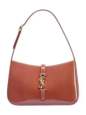 Saint Laurent Le 5 A 7 Hobo Shoulder Bag Mild Rose Patent/gold