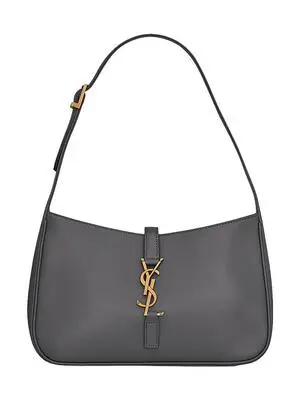 Saint Laurent Le 5 A 7 Hobo Shoulder Bag Storm Smooth Leather/gold