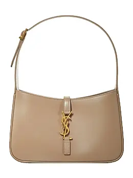 Saint Laurent Le 5 A 7 Hobo Shoulder Bag Taupe/gold