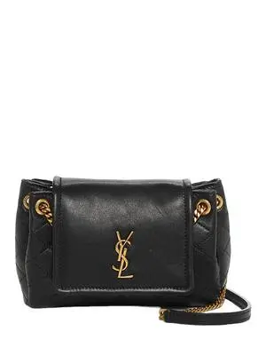 Saint Laurent Nolita Shoulder Bag - Black Lambskin/gold
