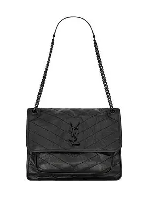 Saint Laurent Niki Shoulder Bag - Black Lambskin/black