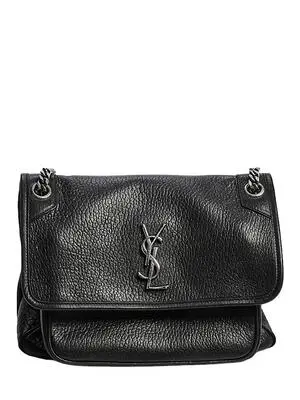 Saint Laurent Niki Shoulder Bag - Black Lambskin/silver