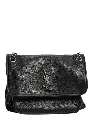 Saint Laurent Niki Medium Shoulder Bag Black/silver Lambskin