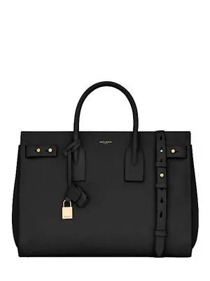 Saint Laurent Sac De Jour Supple Grained Leather Tote Bag - Black Grain Leather/gold