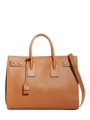 Saint Laurent Sac De Jour Supple Grained Leather Tote Bag - Cinnamon Grain Leather/gold