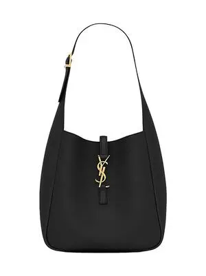 Saint Laurent Small Le 5 A 7 Supple Shoulder Bag Black Grain Leather/gold