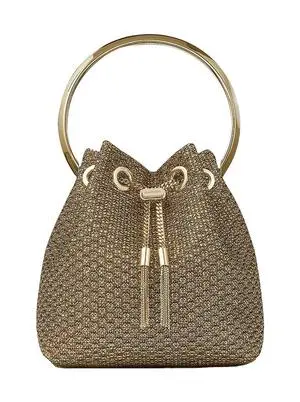 JIMMY CHOO Bon Bon Metallic Bucket Bag - Champagne/gold