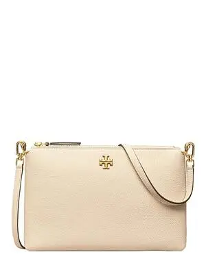 Tory Burch Kira Small Pebbled Leather Top-zip Crossbody - New Cream/gold