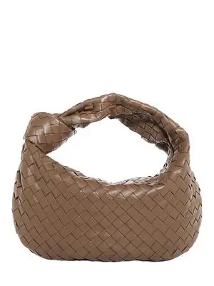 Bottega Veneta Teen Jodie Intrecciato Leather Top Handle Bag - Bark