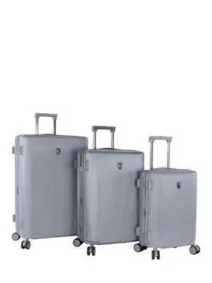HEYS Earth Tones 3-piece Expandable Spinner Suitcases - Glacier Gray