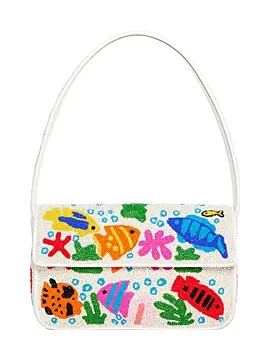 Staud Tommy Beaded Shoulder Bag Aquarium