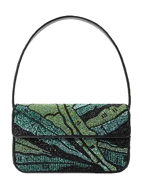 Staud Tommy Beaded Shoulder Bag Green Palm