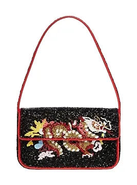 Staud Tommy Beaded Shoulder Bag Lucky Dragon