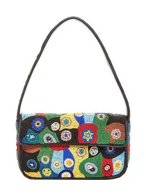 Staud Tommy Beaded Shoulder Bag Millefiore Black
