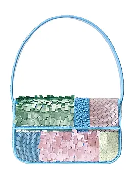 Staud Tommy Beaded Shoulder Bag Patchwork/silver