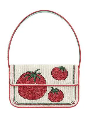 Staud Tommy Beaded Shoulder Bag Tomato