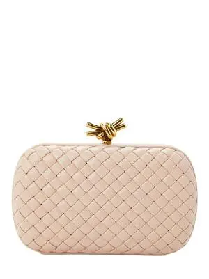 Bottega Veneta Knot Intrecciato Box Clutch - Lotus/brass