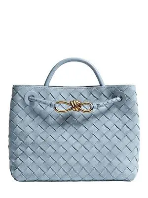 Bottega Veneta Andiamo Intrecciato Leather Top Handle Bag - Basalt