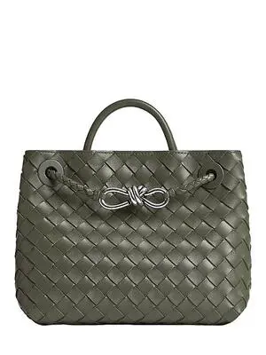 Bottega Veneta Andiamo Intrecciato Leather Top Handle Bag - Pickle
