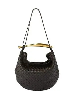 Bottega Veneta Medium Intrecciato Leather Sardine Shoulder Bag Fondant/brass