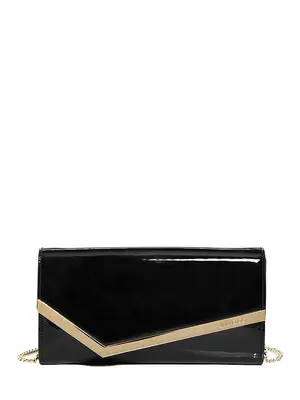 JIMMY CHOO Jimmy Choo Emmie Small Asymmetrical Clutch Black Patent/gold