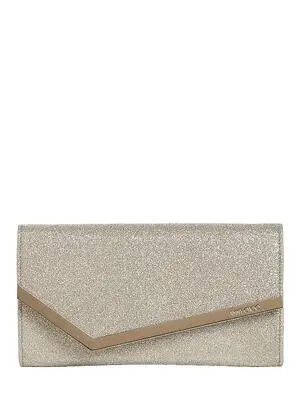 JIMMY CHOO Emmie Small Asymmetrical Clutch - Platinum Ice/gold