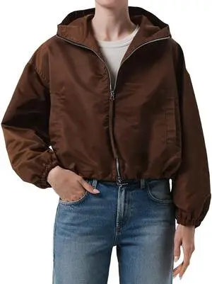 Citizens Of Humanity Citizens Of Humanity Cropped Windbreaker Jacket Brown