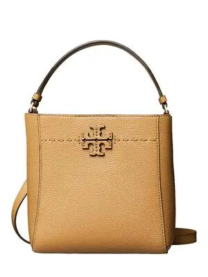 Tory Burch Mcgraw Small Bucket Bag - Tiramisu/rolled Brass