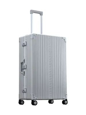 ALEON Macro Traveler Aluminum Spinner Suitcase Silver