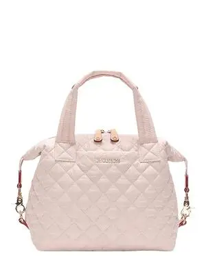 Mz Wallace Small Quilted Nylon Sutton Deluxe Bag City Pink/light Gold