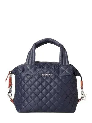 Mz Wallace Small Quilted Nylon Sutton Deluxe Bag Dawn/silver